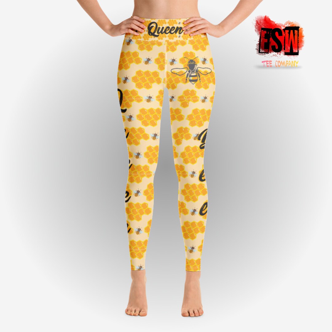 Queen Bee Fun Graphic Yoga Leggings - Etsy