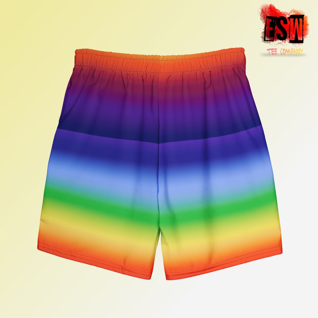 Rainbow Men's Swim Trunks - Etsy