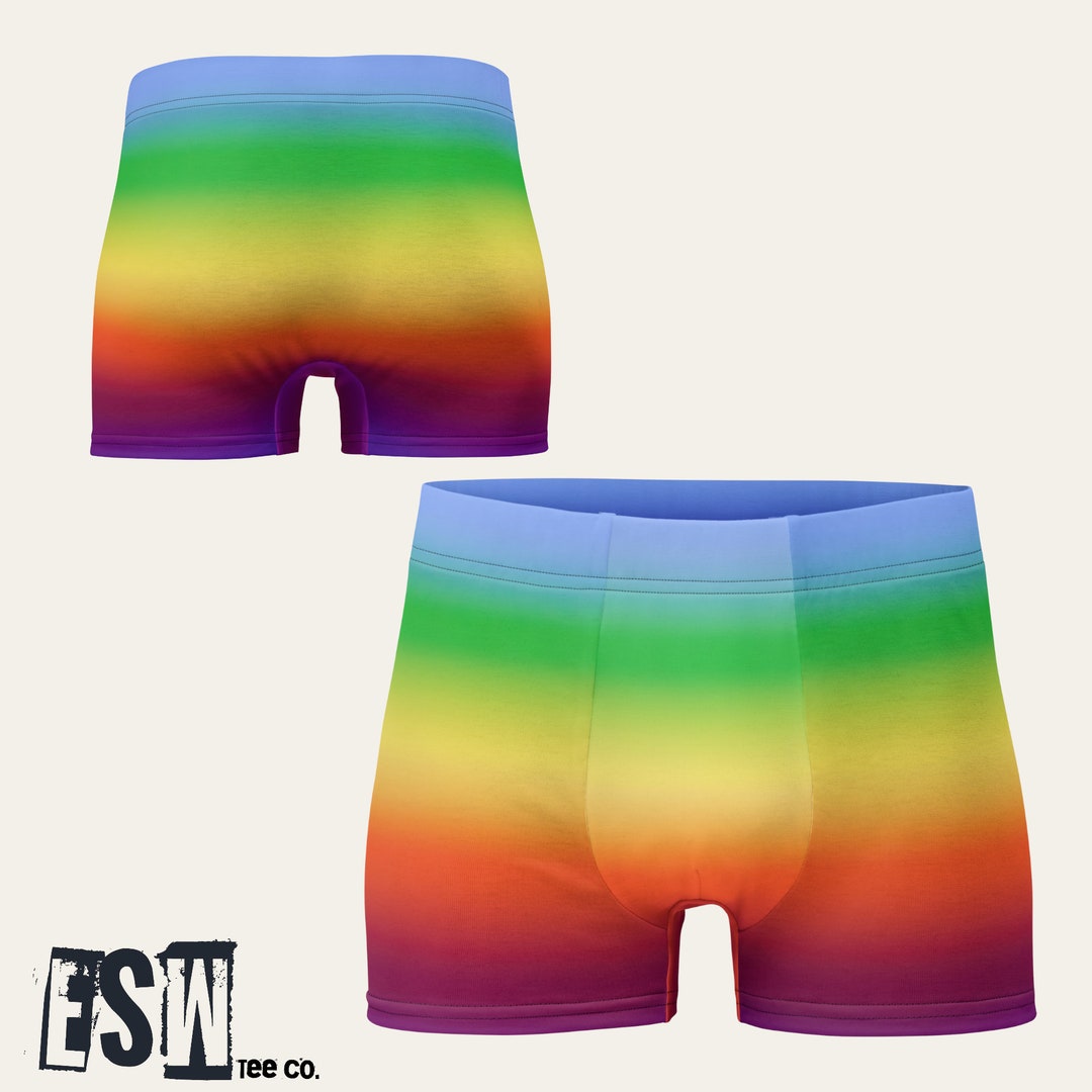 Rainbow Print Men's Boxer Briefs - Etsy
