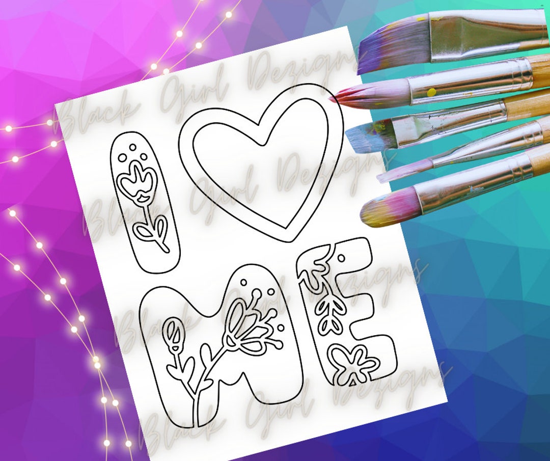 Valentines Day "i Love Me" Paint and Sip Pre-drawn PNG Image ...