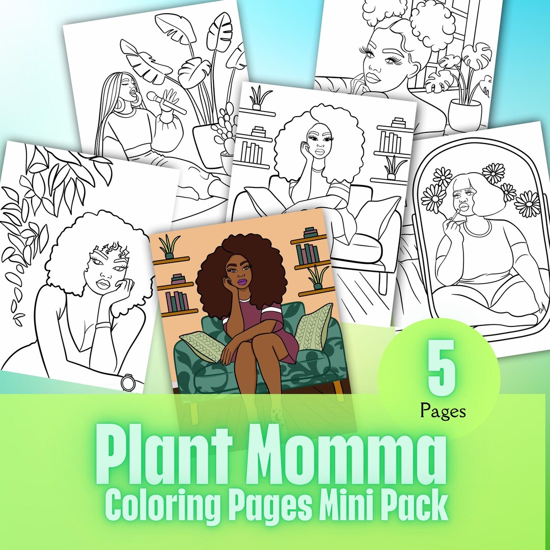 Plant Mama Printable Coloring Pages Mini Pack - Cozy Coloring Pages ...