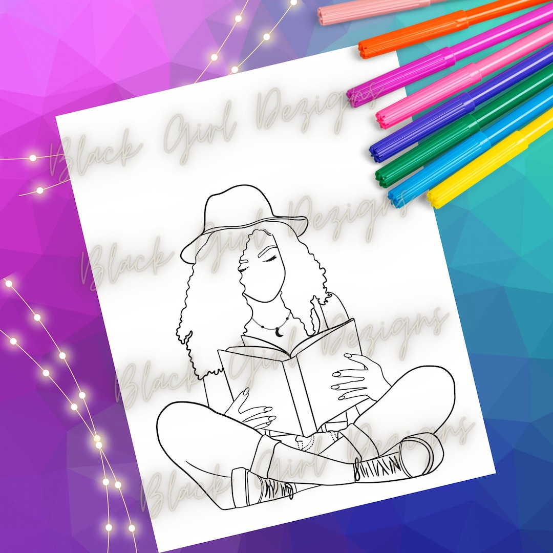 Printable Coloring Page for Girls, Digital Coloring Page, Detailed ...
