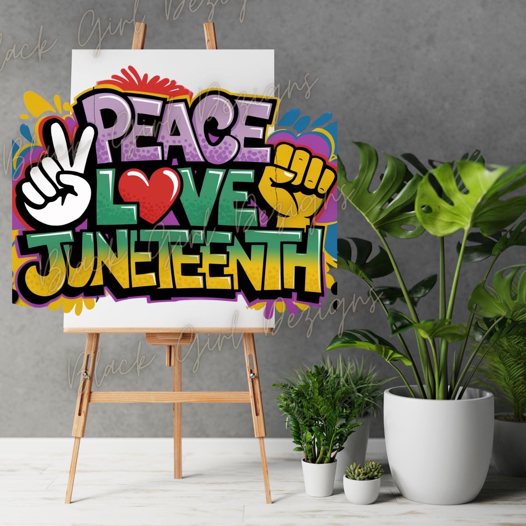 Peace Love Juneteenth Paint Party Printable, Juneteenth Coloring Page ...
