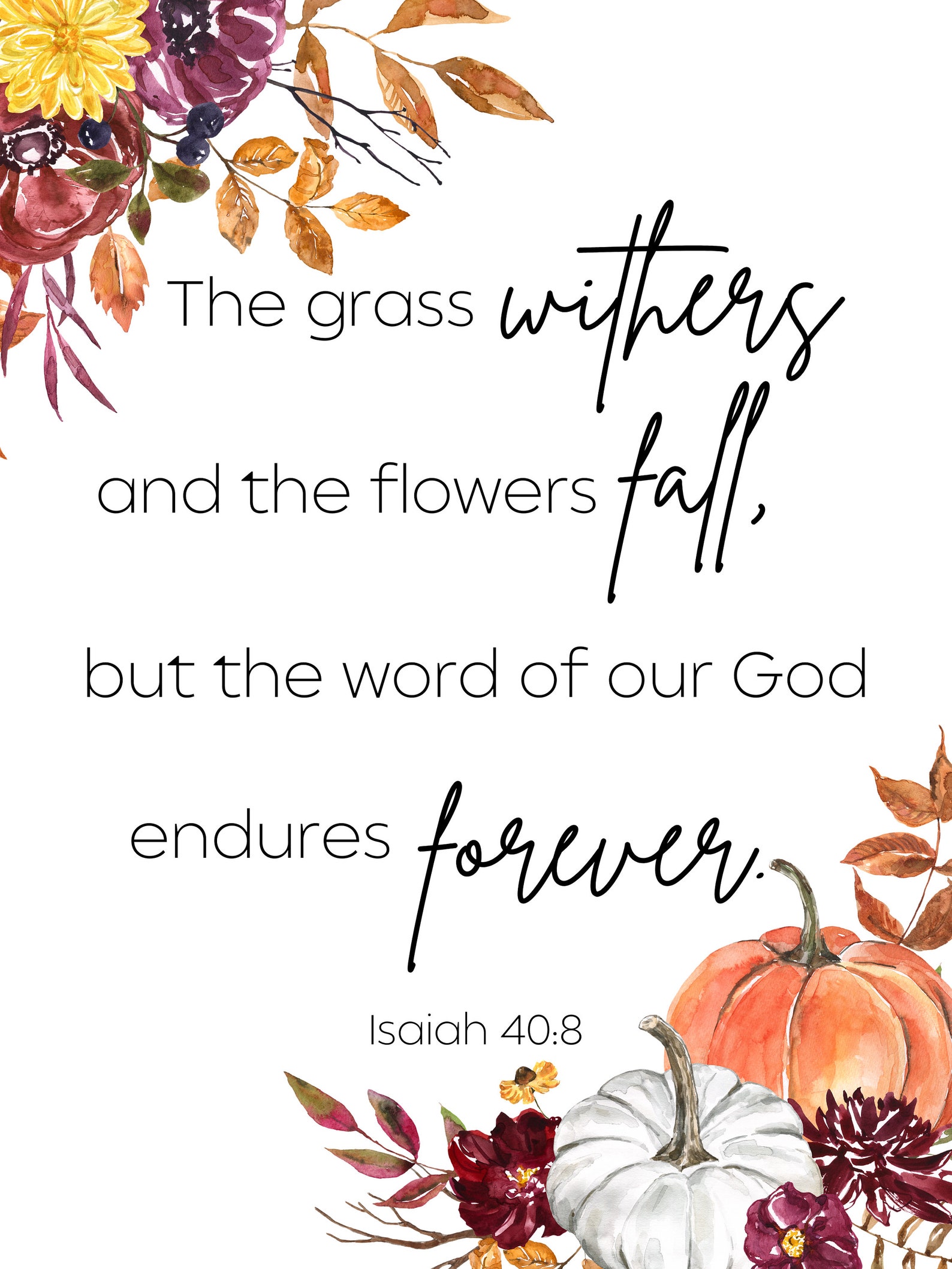 Fall Scripture Print - Etsy