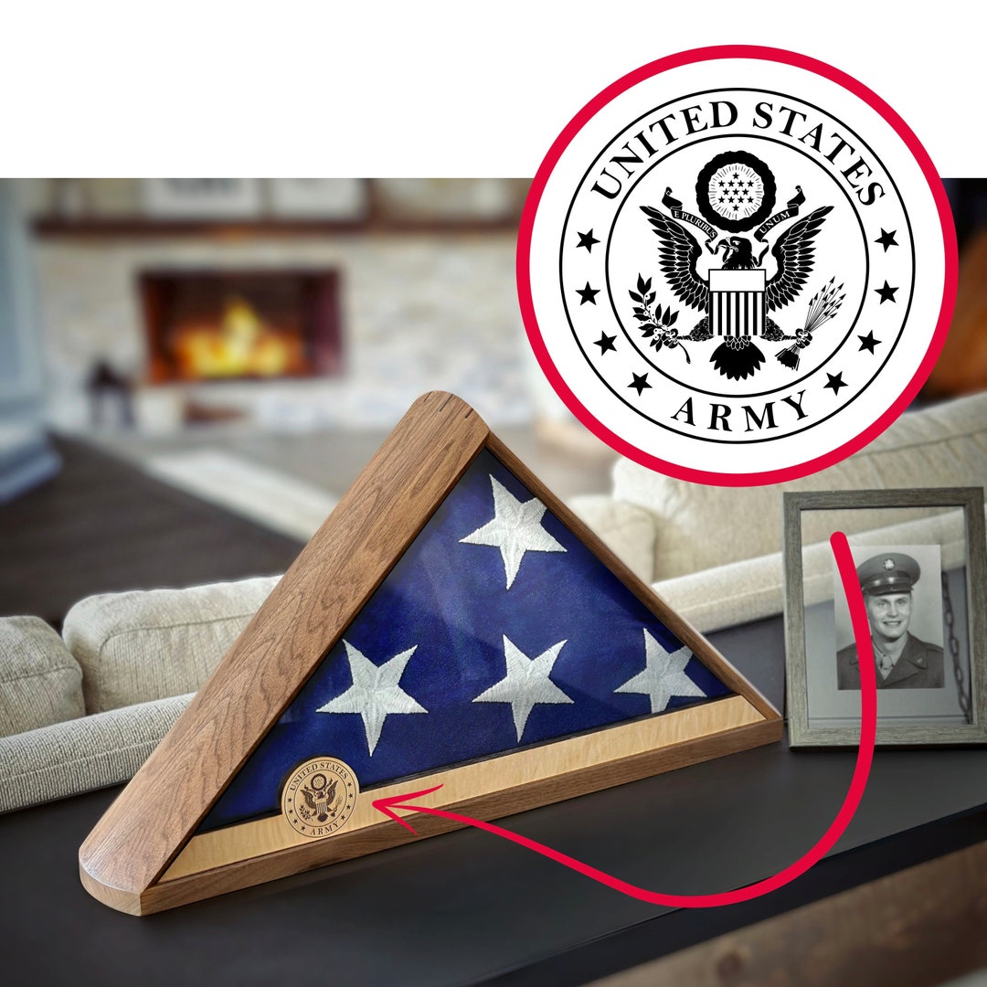 US Army Flag Display Case, Veteran Memorial Shadow Box, Personalized - Etsy