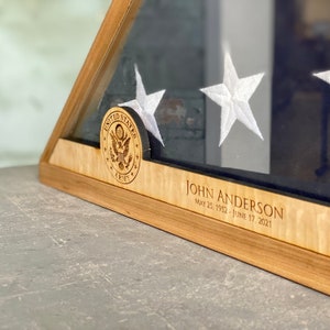 Personalized Memorial Flag Display Case for a 5' X 9.5' Burial or ...