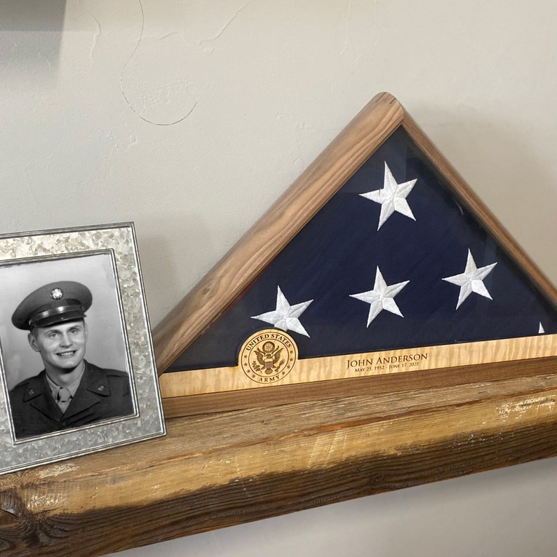 Personalized Memorial Flag Display Case for a 5 X 9 Burial or - Etsy