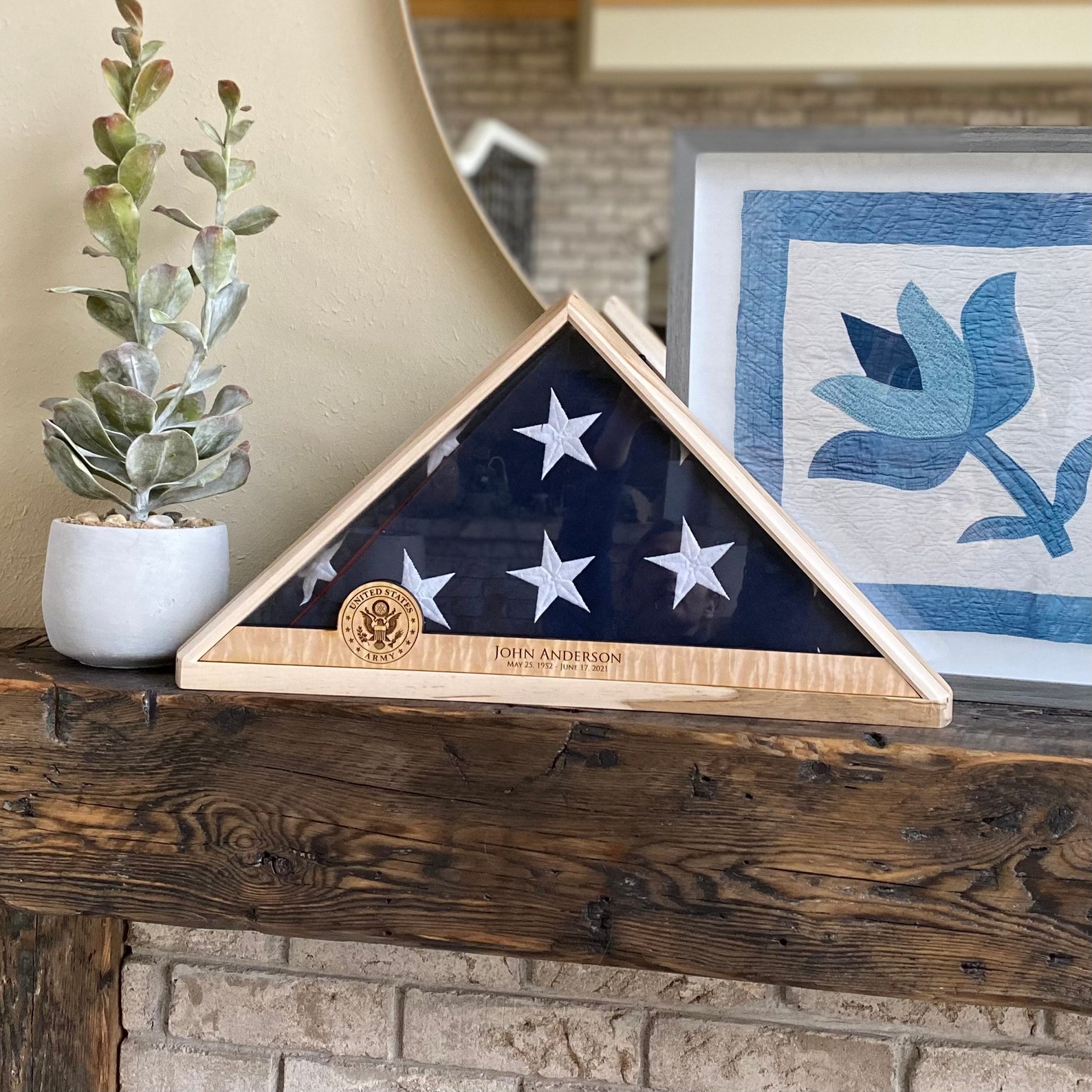 Personalized Memorial Flag Display Case for a 5 X 9 Burial or - Etsy