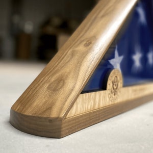 Personalized Memorial Flag Display Case for a 5' X 9.5' Burial or ...