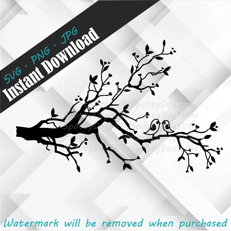 Instant Download, Png, SVG DOWNLOAD Love Birds, Tree Branch, Tree - Etsy