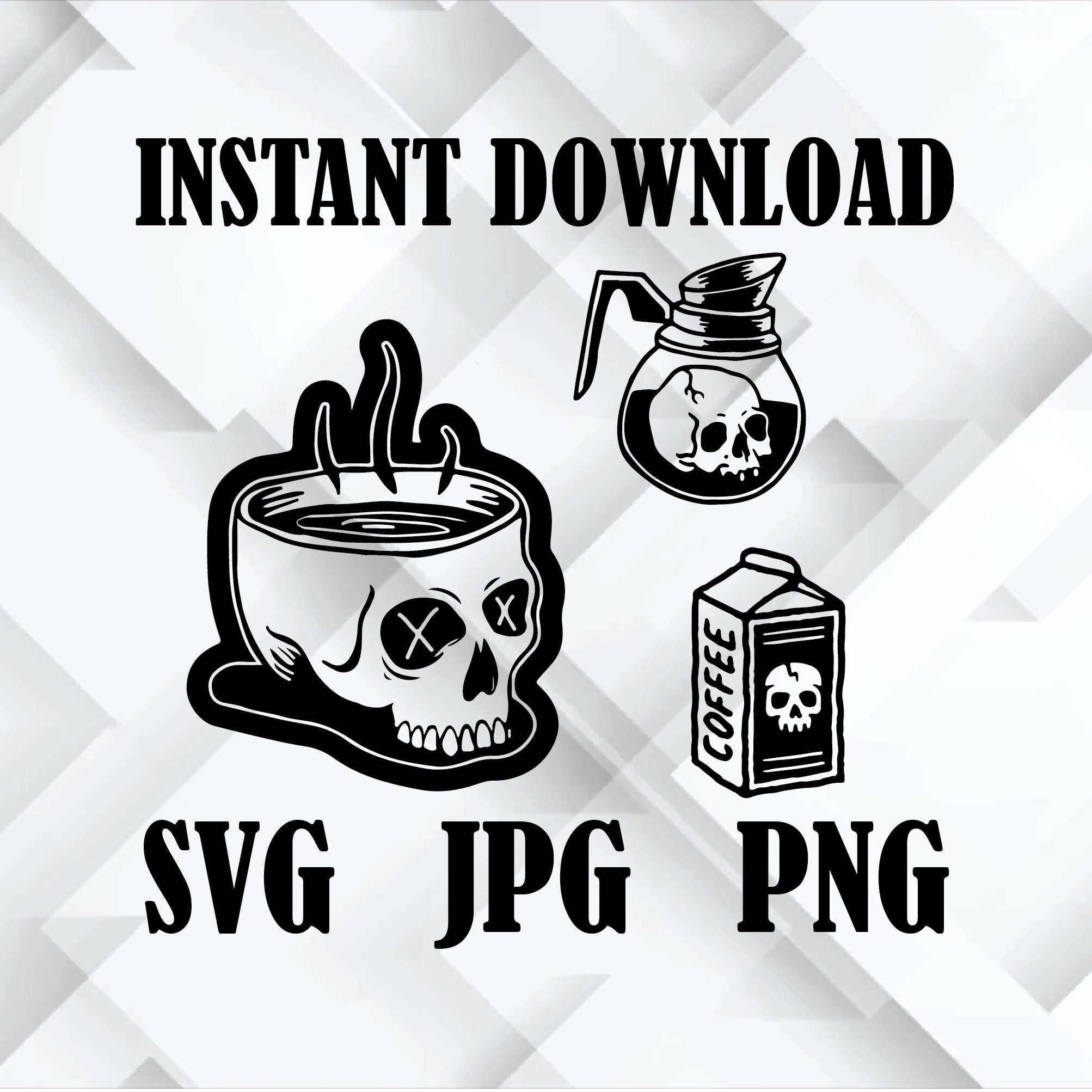Instant Download Png SVG DOWNLOAD Dead Coffee Skeleton - Etsy