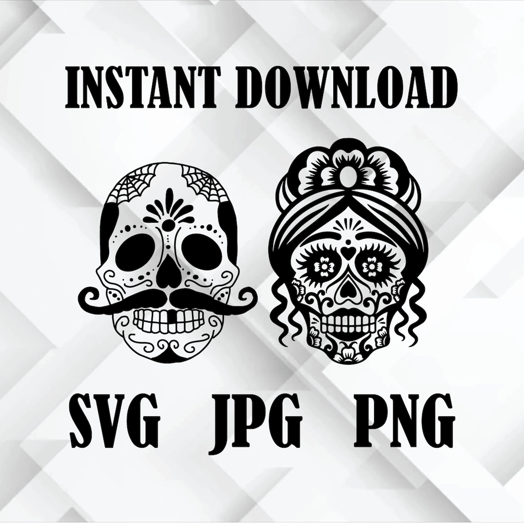 Instant Download, Png, SVG DOWNLOAD -- Sugar Skull, Man & Wife, Wedding ...