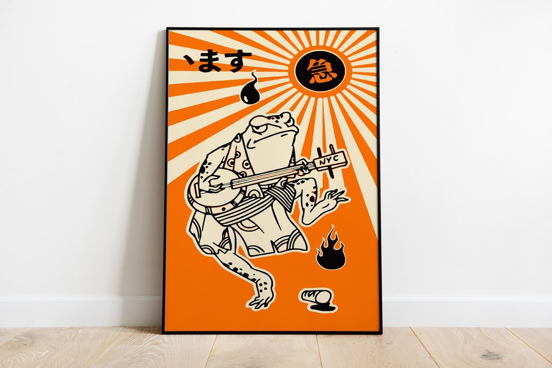 Wabi Sabi Fortune Frog/ Kaeru Art Print, Japanese Vintage Poster ...