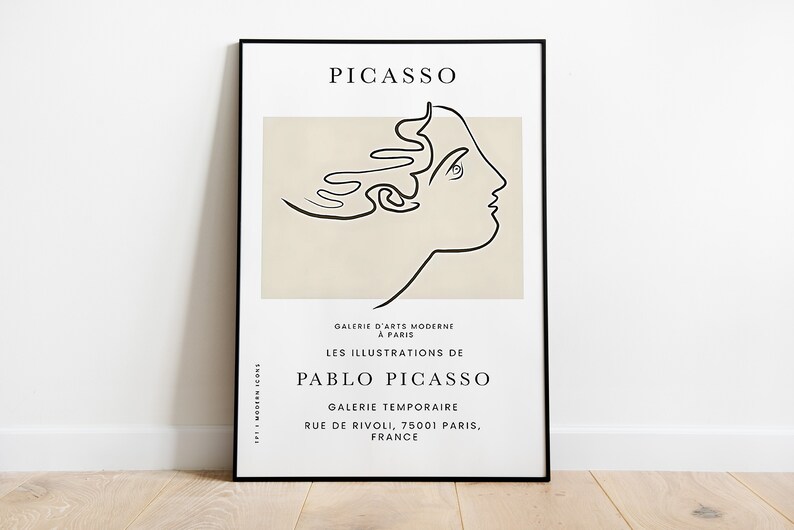 Pablo Picasso - Line Drawing Vintage Exhibition Museum Minimal Picasso Poster Wall Art - Etsy