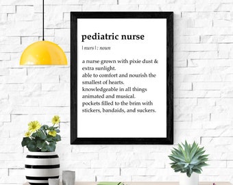 Pediatric Nurse Definition Printable - Etsy