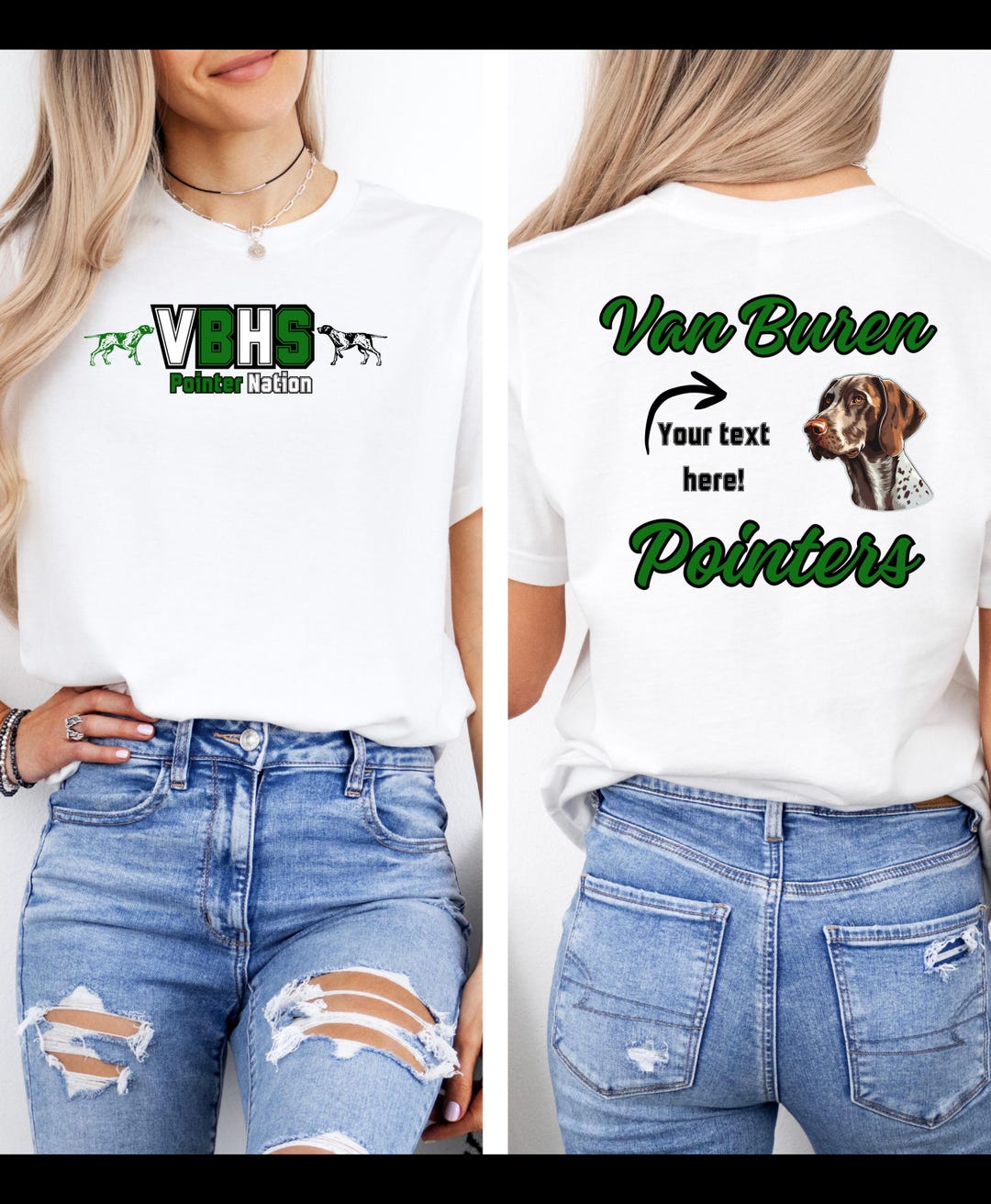 Custom VBHS Pointer Nation Shirt , Personalized Van Buren Pointers ...