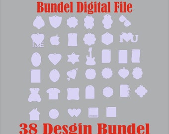 Keyring Design Files for Laser Cutting Bundle. SVG, DXF, PNG. Keychain ...