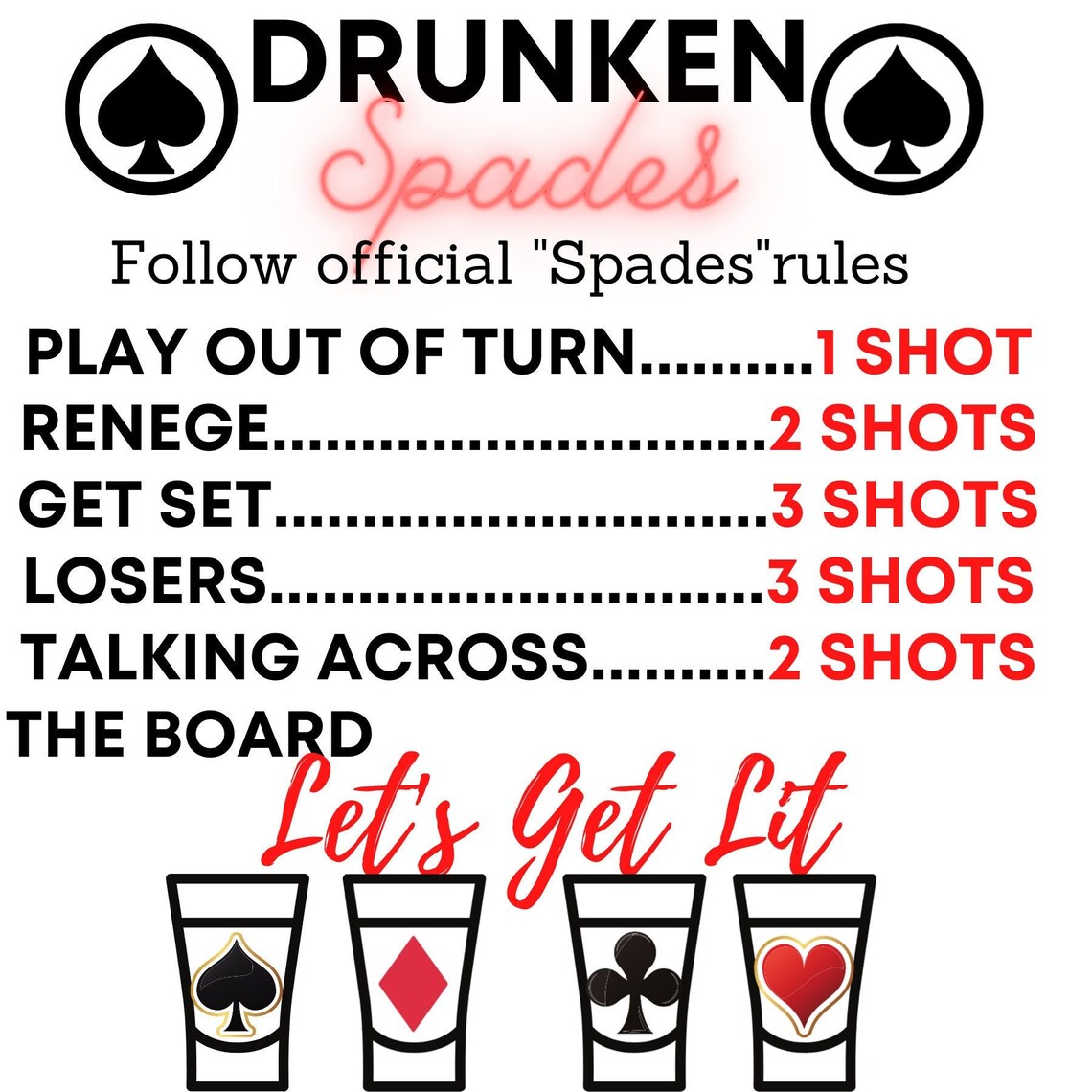Drunken Spades Rules Download - Etsy