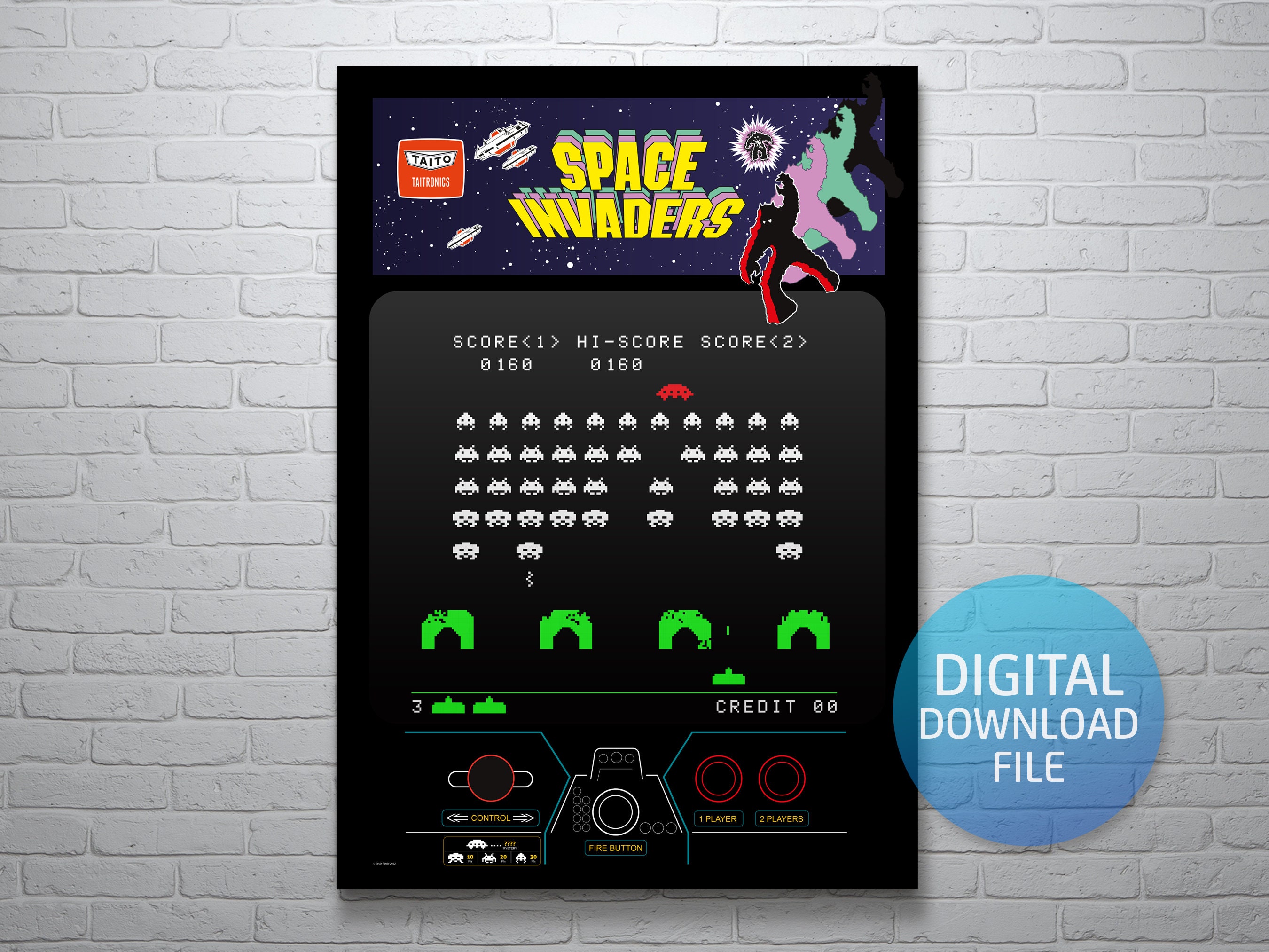 Retro Arcade Game Cabinets Space Invaders Etsy