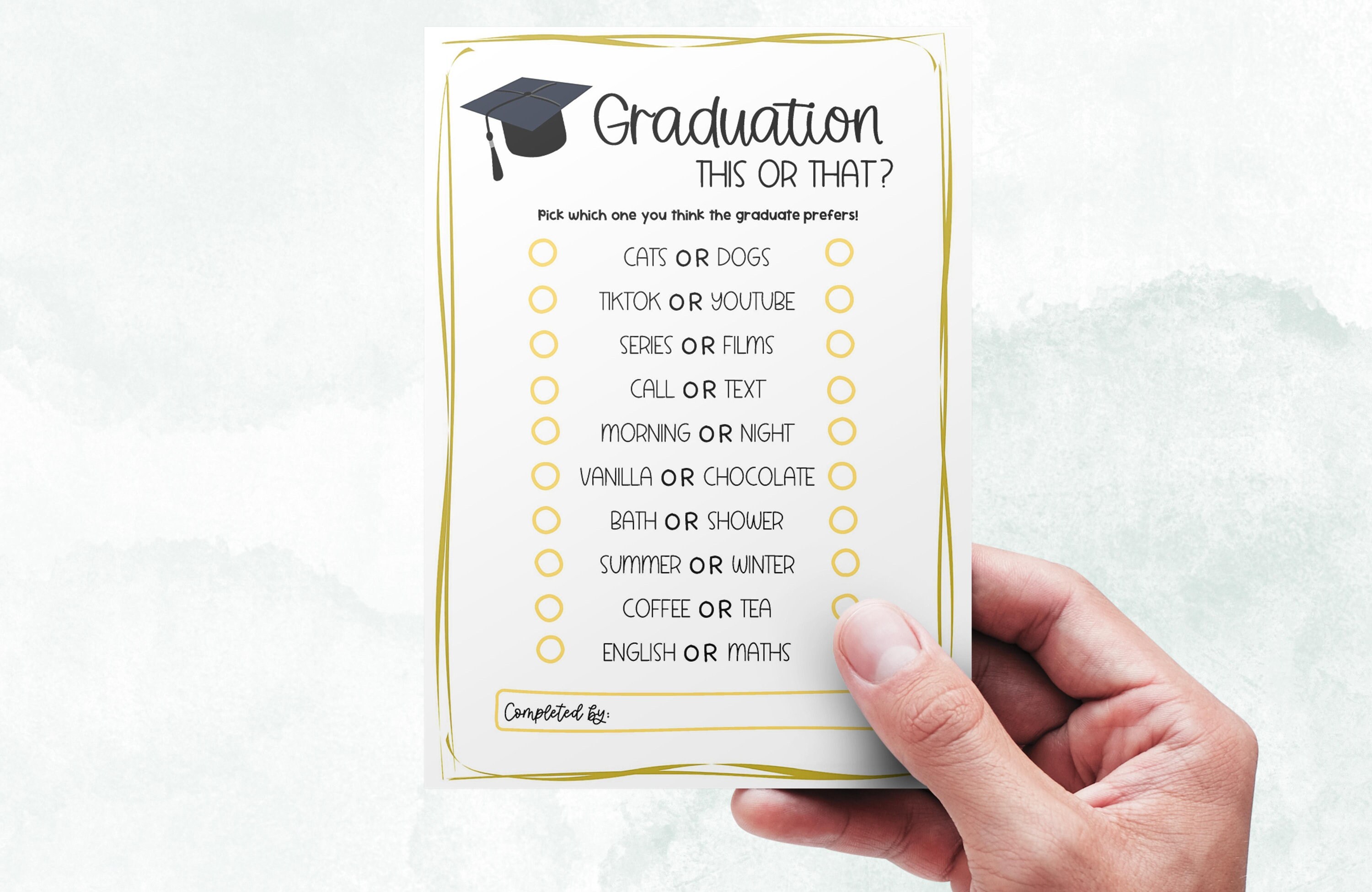 GRADUATION BUNDLE Printable Games, Scattergories, Words of Wisdom ...
