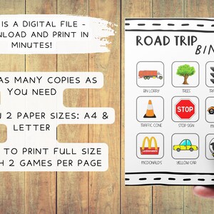 ROAD TRIP PRINTABLE - Bingo, Travel Game for Kids, Worksheet, Bundle ...
