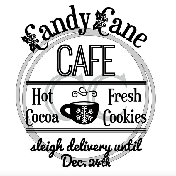 Candy Cane Cafe Sign - Etsy