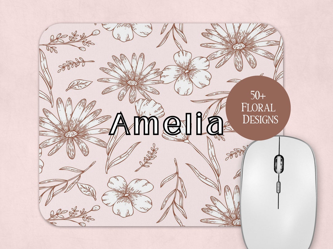 Custom Personalized Floral Flowers Mousepad, Aesthetic Mouse Pad ...