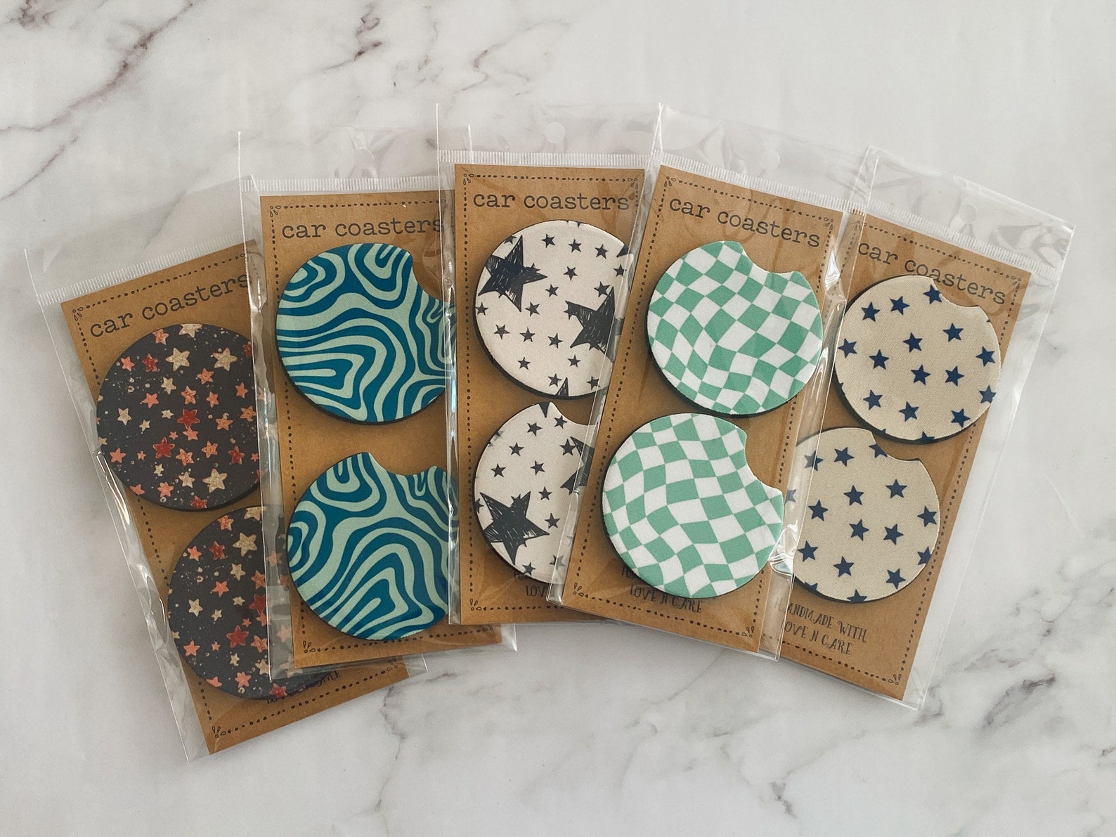 Cute Car Coasters, Set of 2, Cute Aesthetic Car Coasters, New Car Gift ...