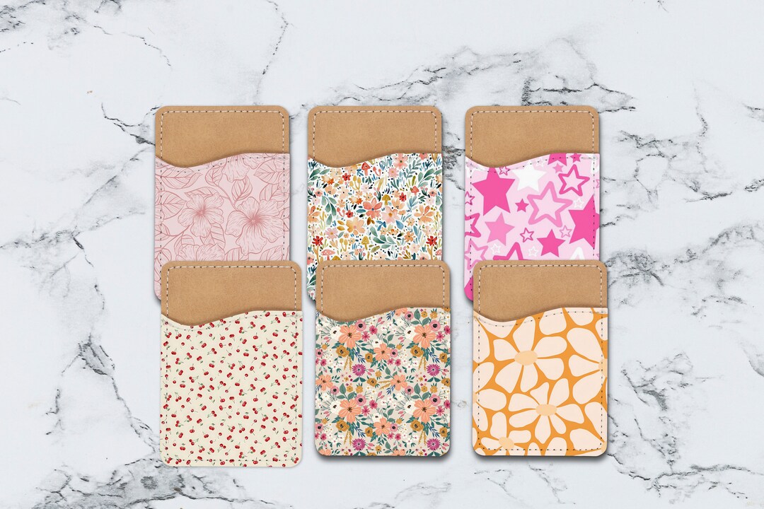 Cute Retro and Floral Designs for Phone Wallet, Phone Card Holder ...