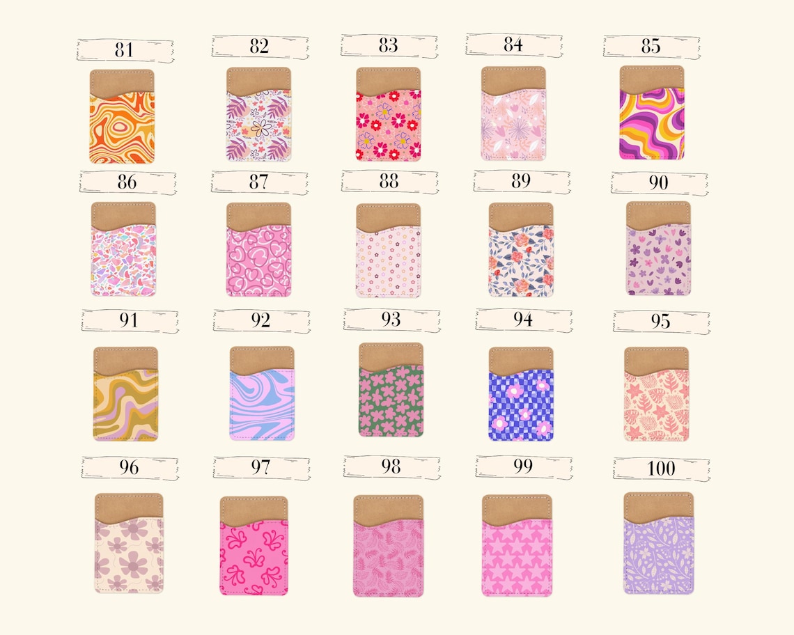 Cute Designs for Phone Wallet, Phone Card Holder, Phone Stick on Wallet ...