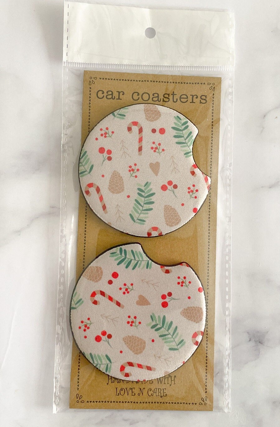Christmas Holidays Coaster Designs, Set of 2, Cute Aesthetic Car ...