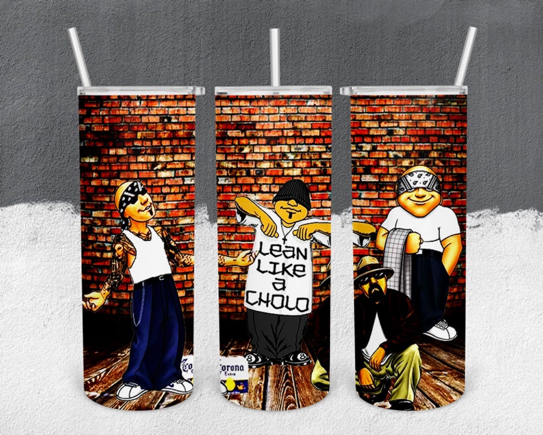 Lean Like a Cholo Little Homies Chicano 20oz Skinny Tumbler Wrap ...