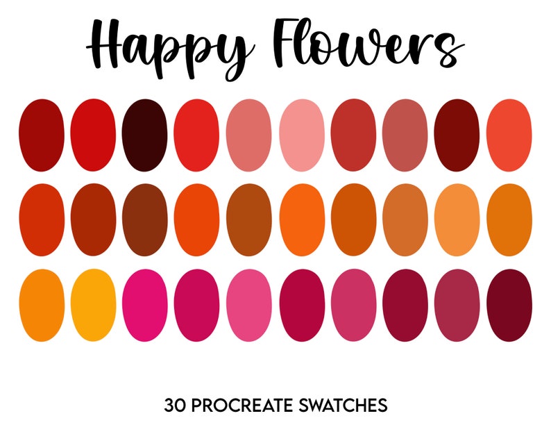 Happy Flowers Procreate Palette // Swatches // Bright Color Palette ...