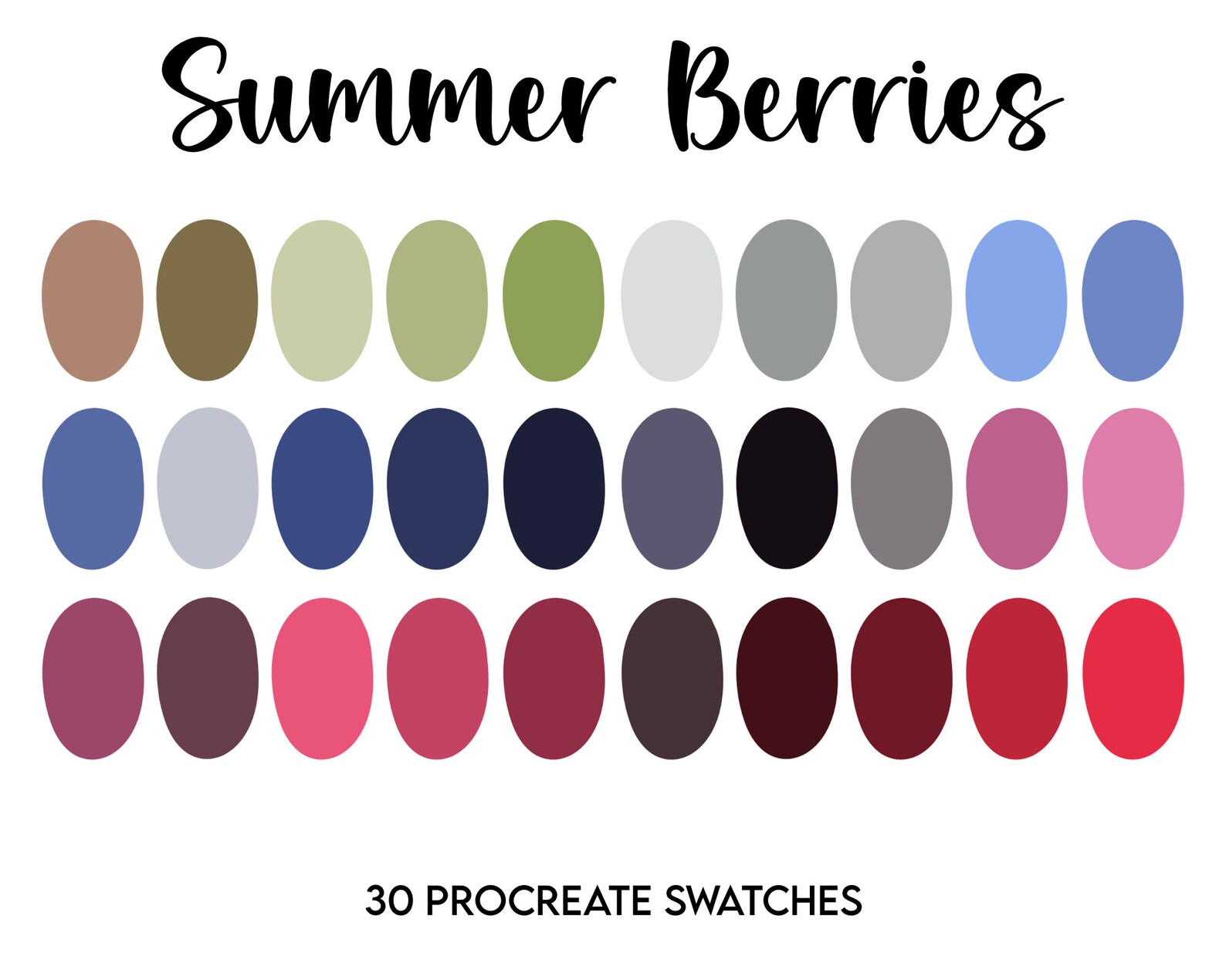 Summer Berries Procreate Palette // Swatches // Color Palette // iPad ...