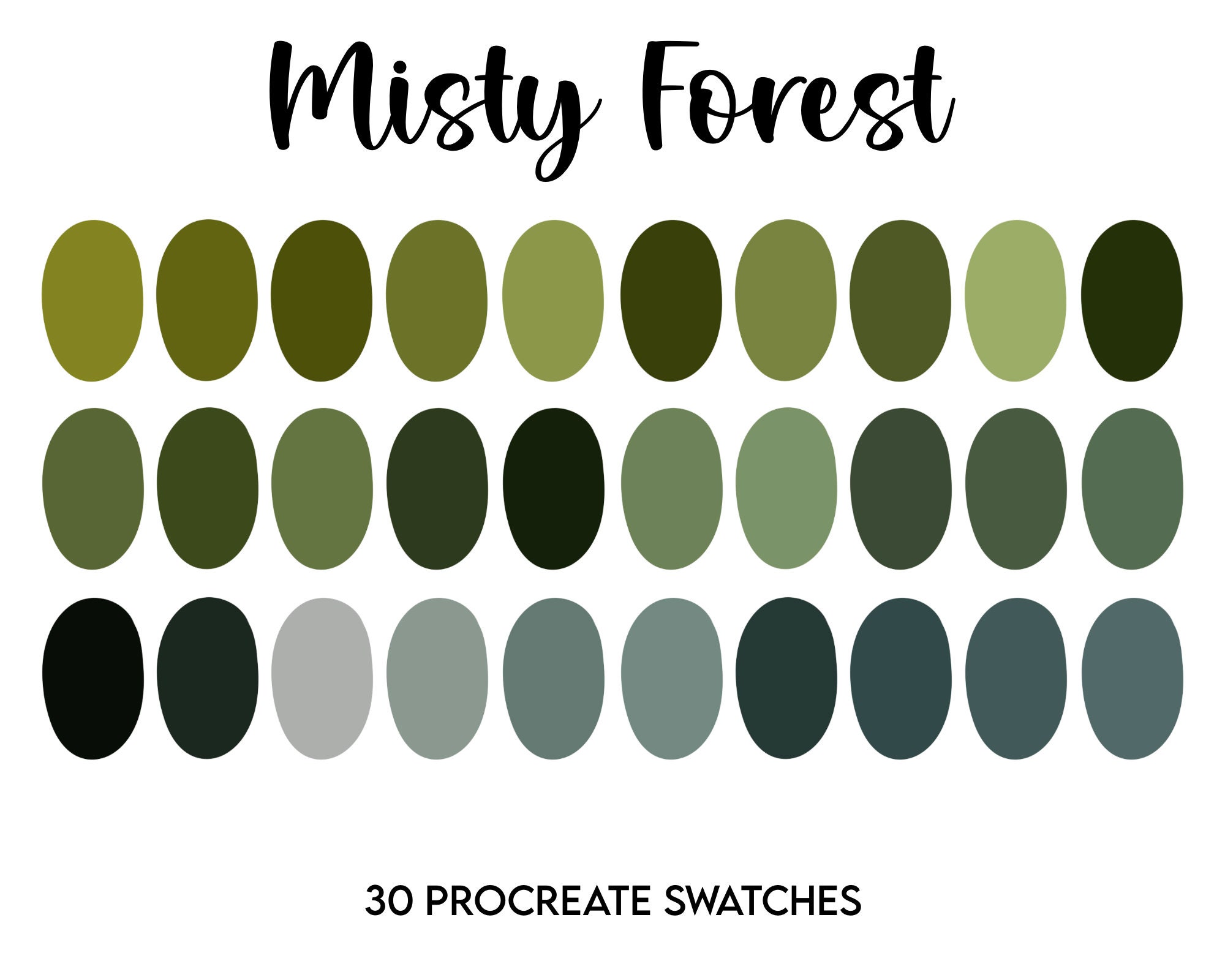 Misty Forest Procreate Palette // Swatches // Color Palette // iPad ...