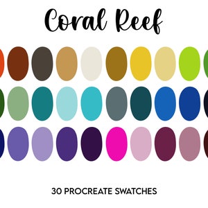 Coral Reef Procreate Palette // Swatches // Color Palette // iPad ...