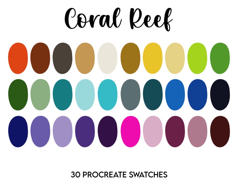 Coral Reef Procreate Palette // Swatches // Color Palette // iPad ...