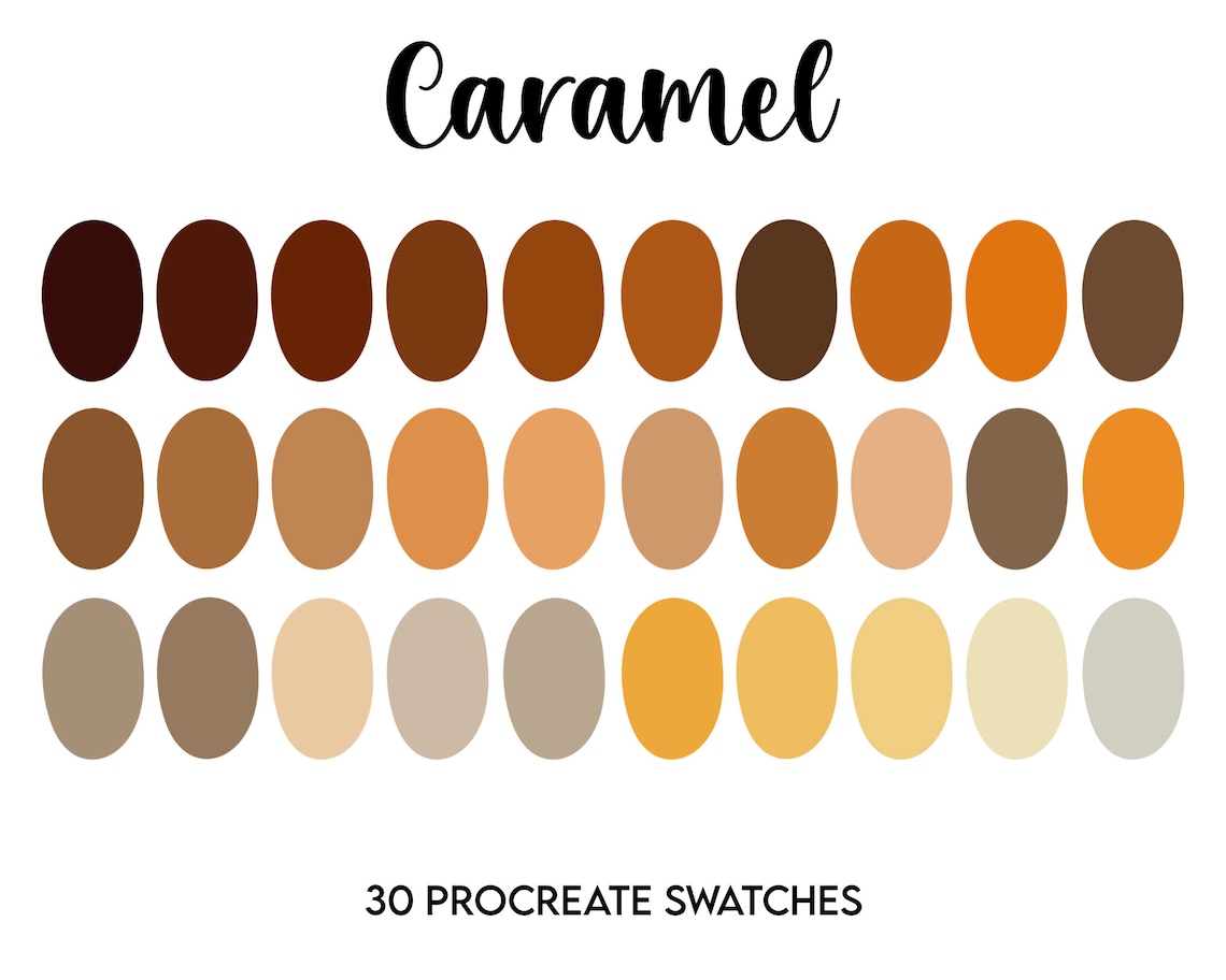 Caramel Procreate Palette // Swatches // Color Palette // iPad Colours ...