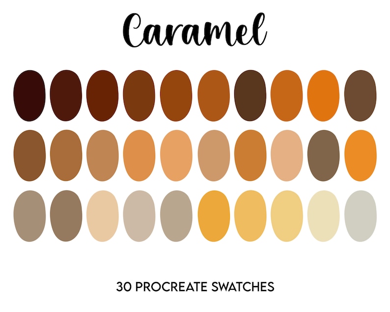 Caramel Procreate Palette // Swatches // Color Palette // iPad Colours ...