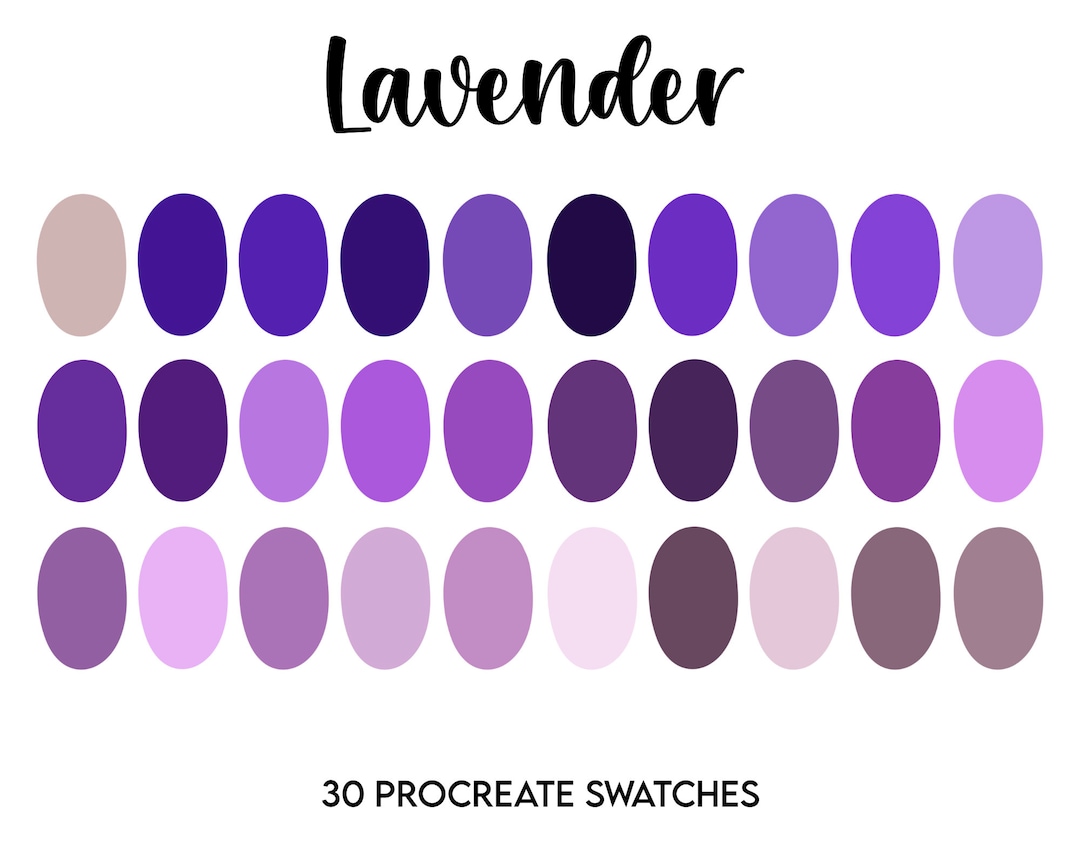 Lavender Purple Procreate Palette // Swatches // Muted Color Palette ...