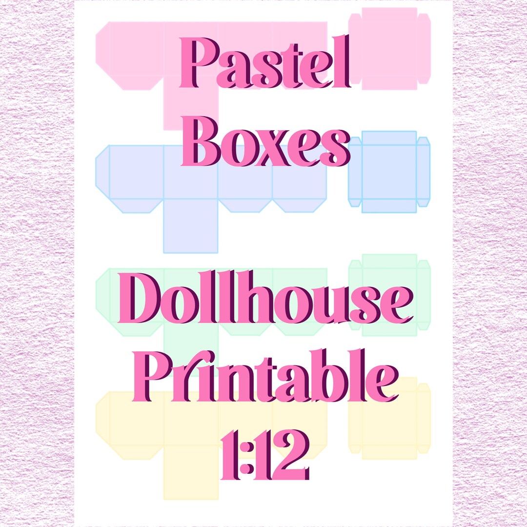 Dollhouse Printable 1:12 Pastel Pink Kallax Boxes PDF Miniature Storage ...