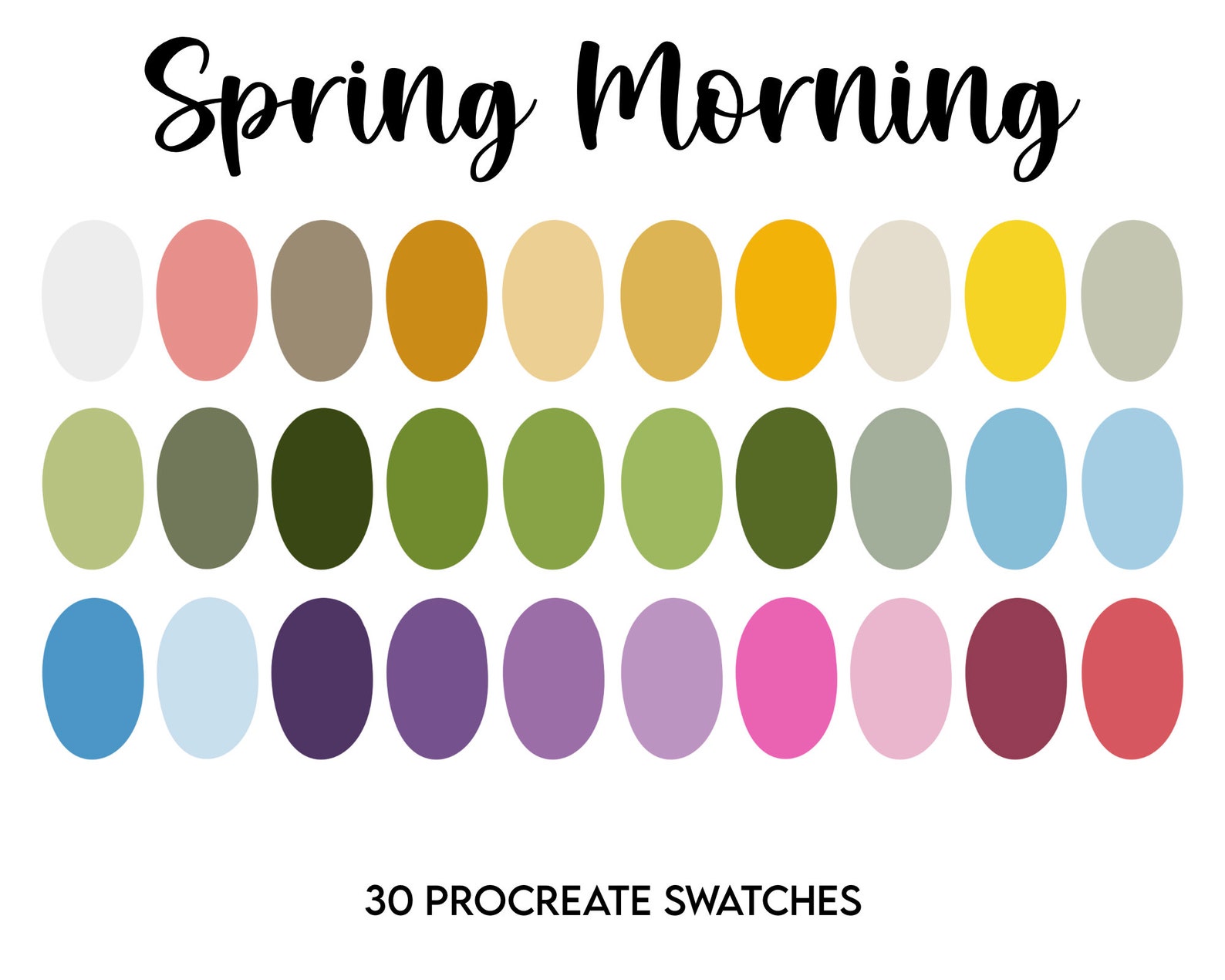 Spring Morning Procreate Palette // Swatches // Color Palette // iPad ...