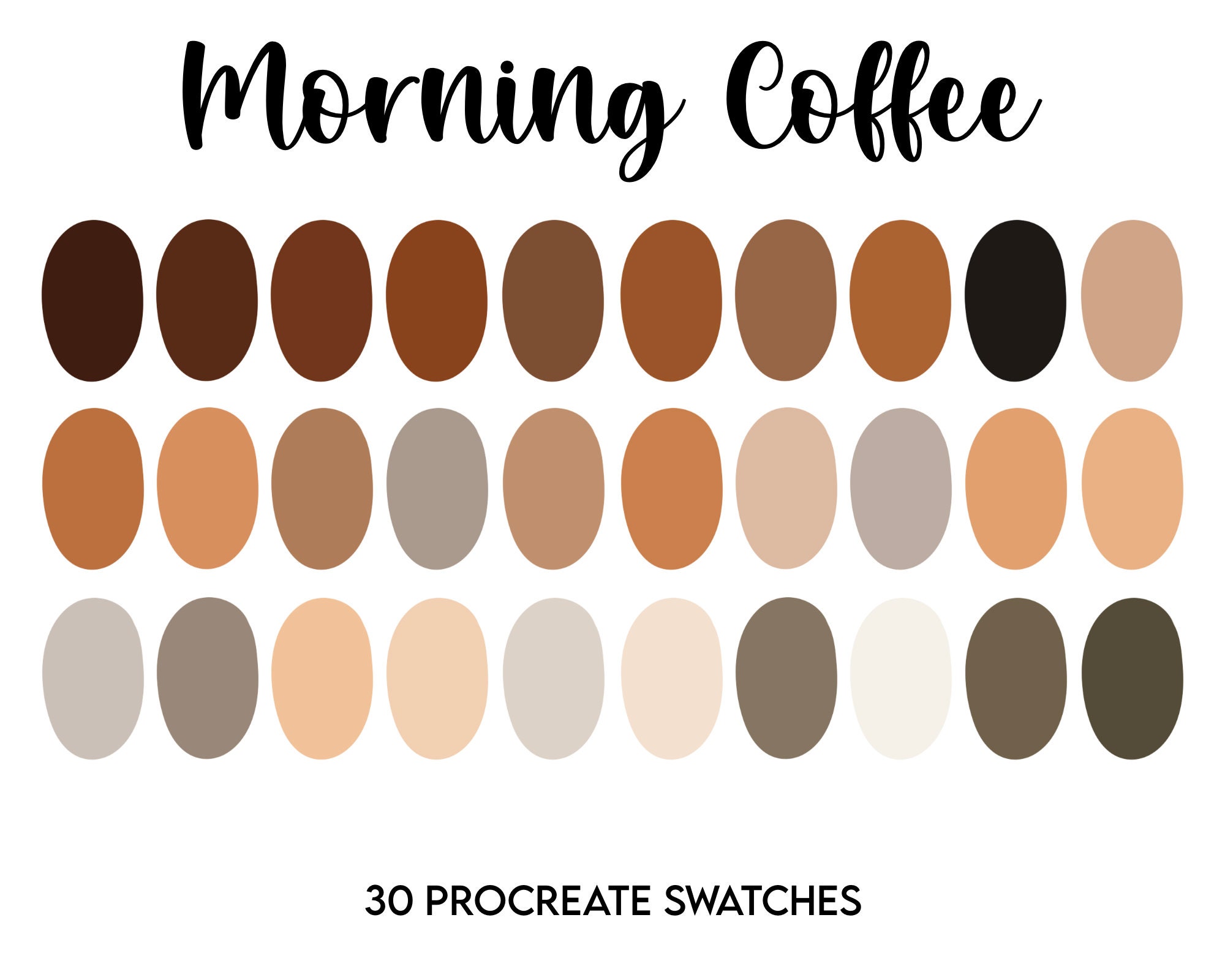 Morning Coffee Procreate Palette // Swatches // Color Palette // iPad ...
