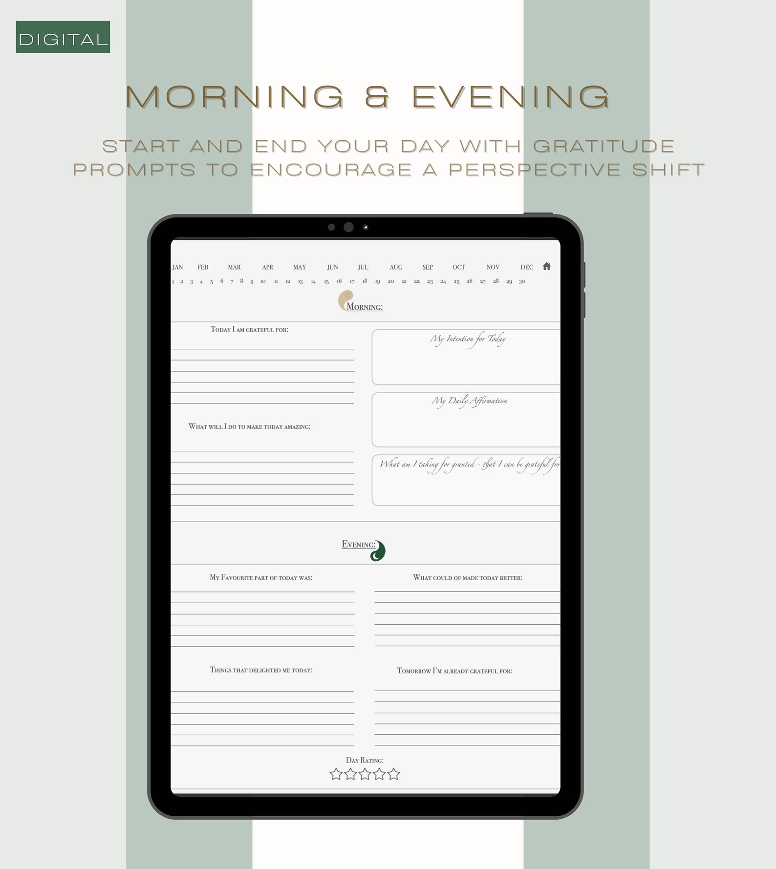 Daily Gratitude Journal | Digital Gratitude Journal for Ipad, Goodnotes ...
