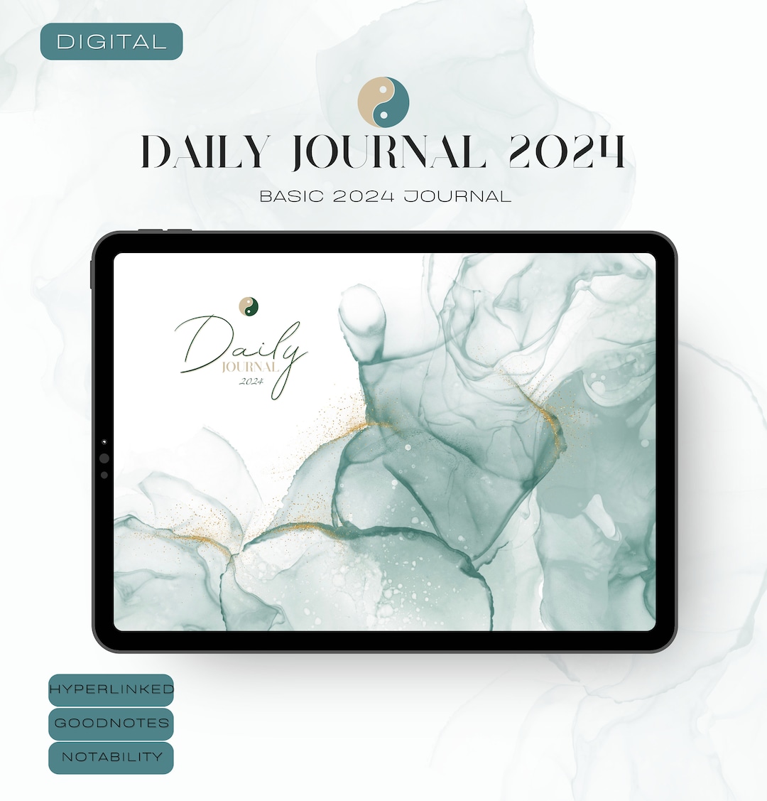 Basic Digital Journal 2024, Daily Digital Planner, Simple Monthly ...