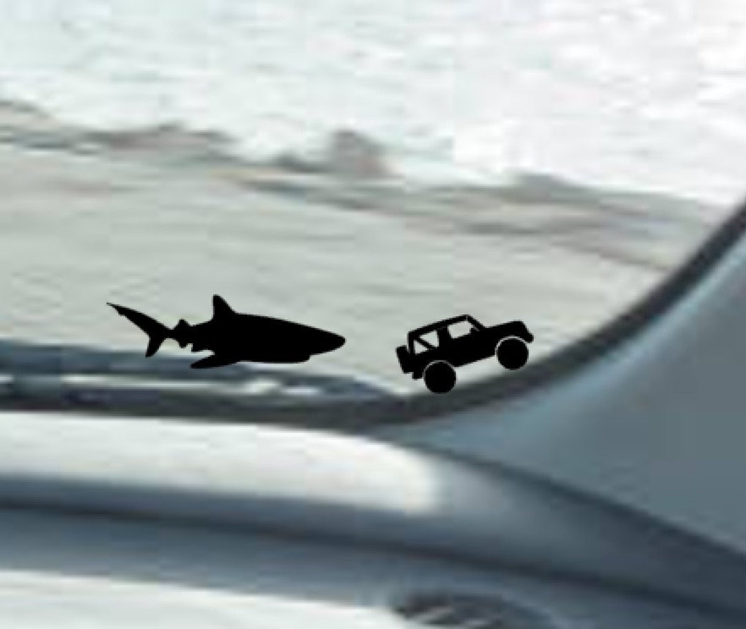 Shark With SUV Windshield Easter Egg Decal for Jeep - Etsy
