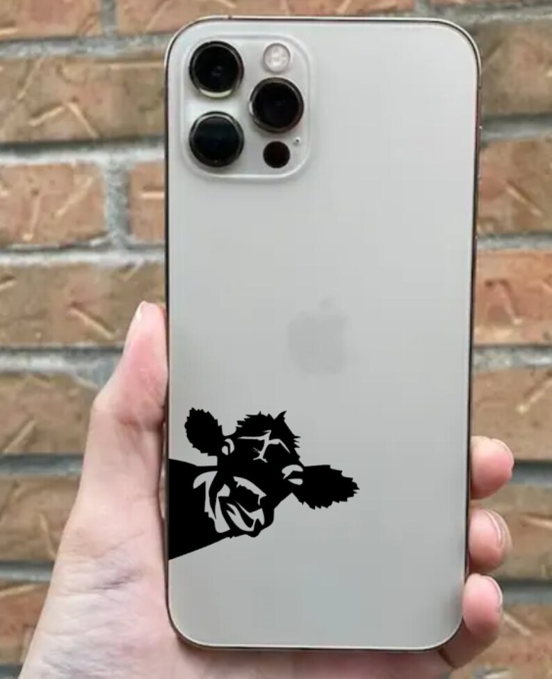 Peeking Cow Decal for Phone, Mirror, Ect - Etsy