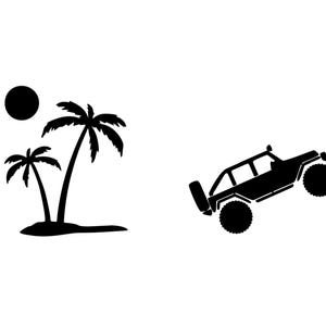Beach With Vehicle Decal - Windshield Easter Egg for Jeep Wrangler - Etsy