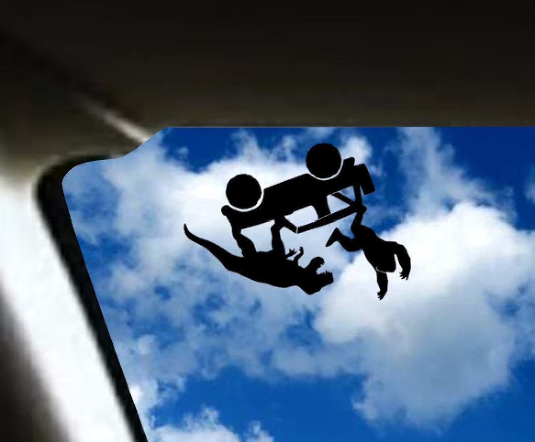 Bigfoot and T-rex Falling From SUV Decal - Windshield Easter Egg for ...