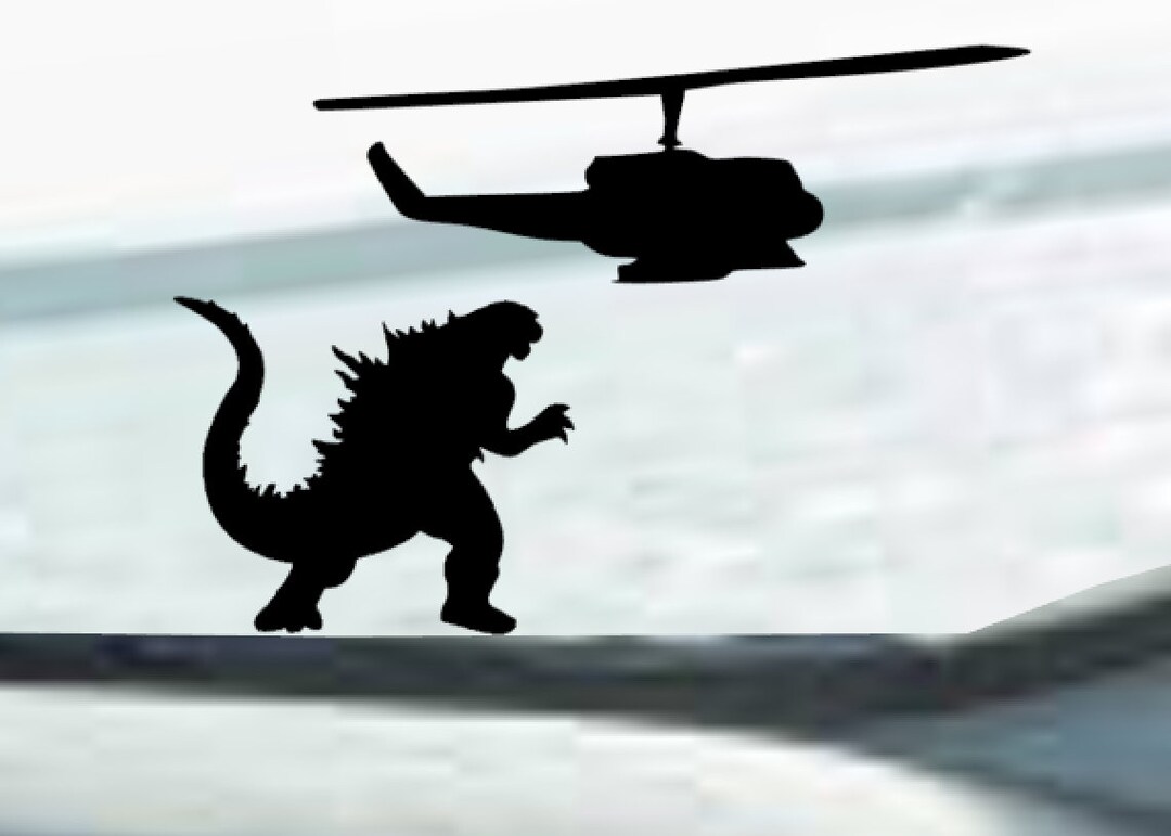 Giant Monster With Helicopter Easter Egg Decal for Godzilla Fans - Etsy